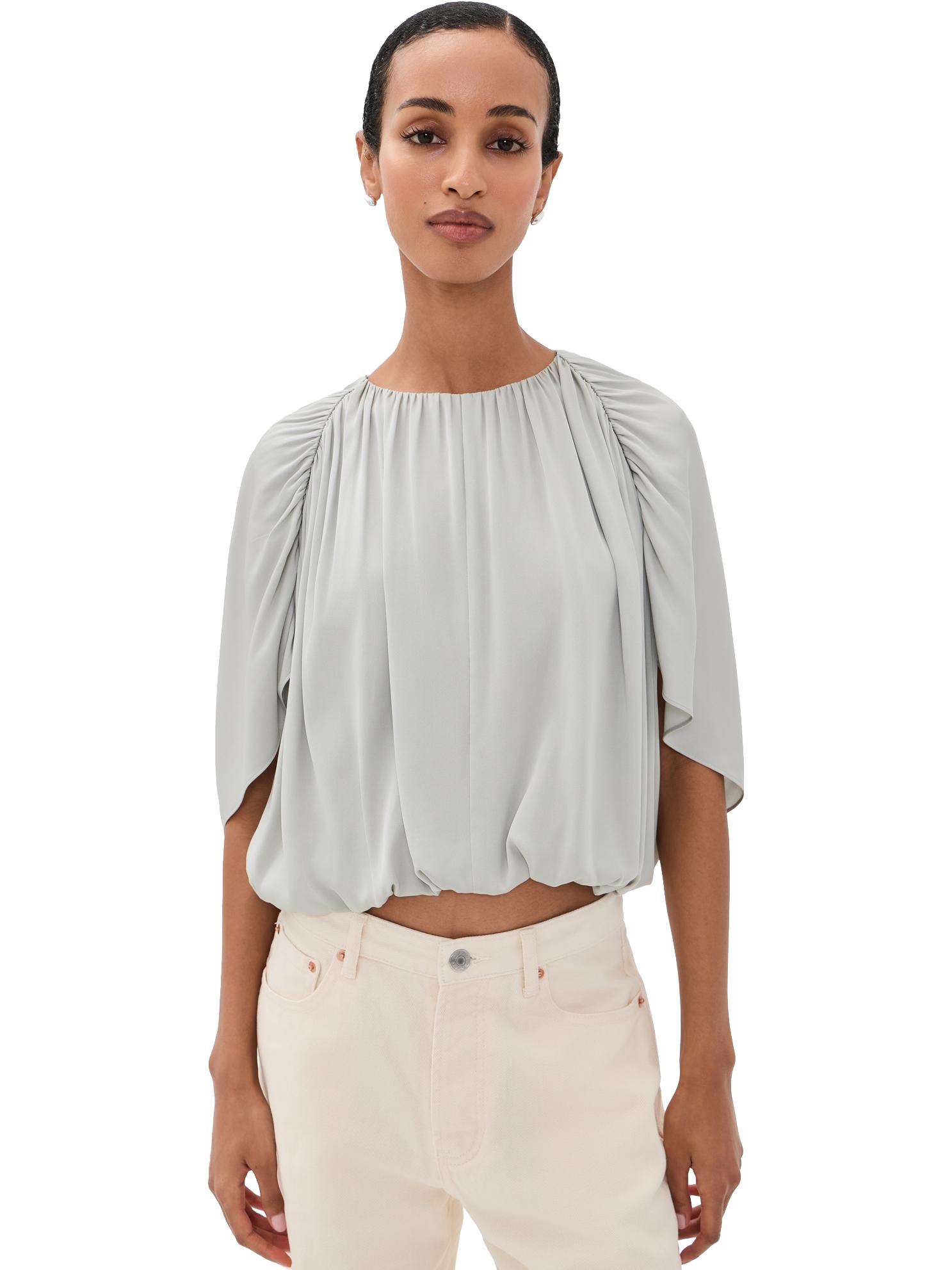 VINCE Vince Gathered Cape Bubble Blouse